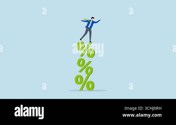 4k animation of businessmen balancing on a precarious stack of ...