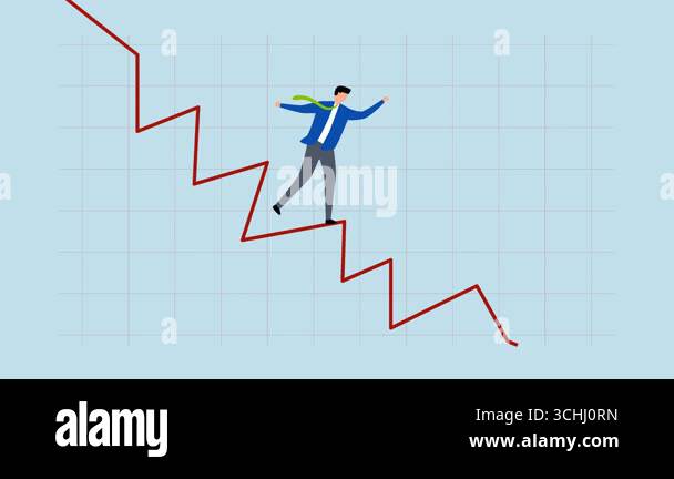 Investing in market downturn, 4k animation of businessman merchant ...