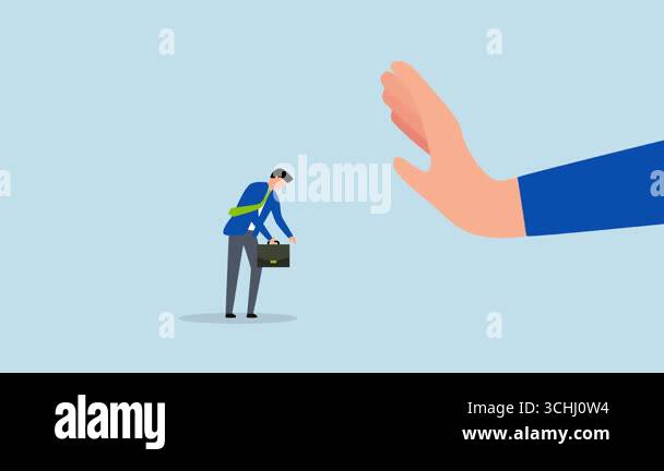 Application rejected, 4k animation of sorrowful entrepreneur turned ...