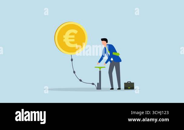 Inflation in Europe causing by energy shortage, 4k animation of ...