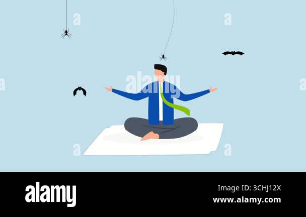 Stay focused in work and ignore distractions, 4k animation of composed ...