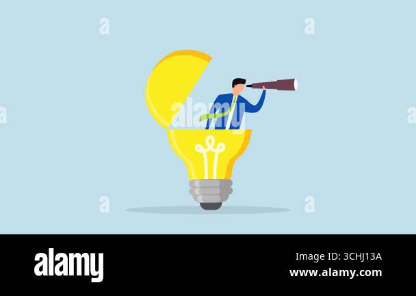 Creativity to help see business opportunity, 4k animation of ...