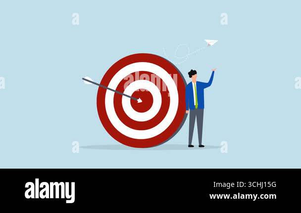 Business objective, 4k animation of assured entrepreneur poses with ...