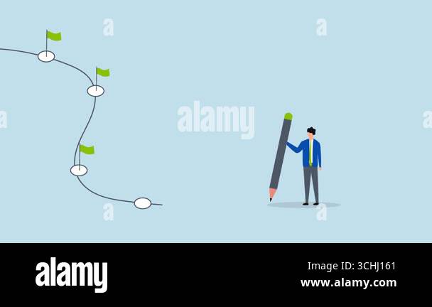Workflow, 4k animation of entrepreneur sketching workflow line with ...