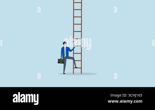 Challenge to climb up success ladder, 4k animation of Confidence is ...