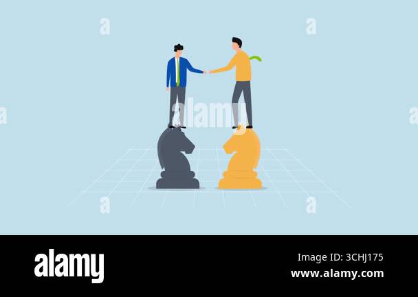 Negotiation skill to deal with competitor, 4k animation of businessman ...