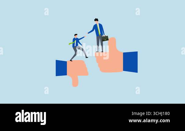 Mentor support, 4k animation of Businessman manager assists colleague ...