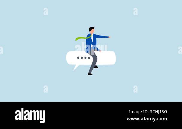 Effective communication for business leader, 4k animation of happy ...