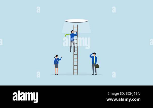 Hopefulness motivation to solve problem, 4k animation of aspire to ...