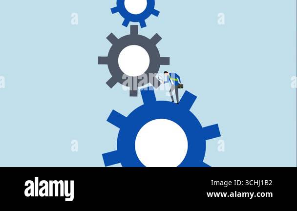 Analyze problem to fix the process, 4k animation of clever entrepreneur ...