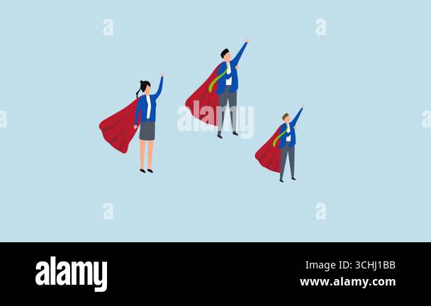Professional people to help business success, 4k animation of company ...