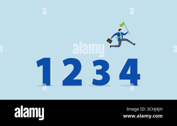 Step by step guide to success, 4k animation of smart businessman ...