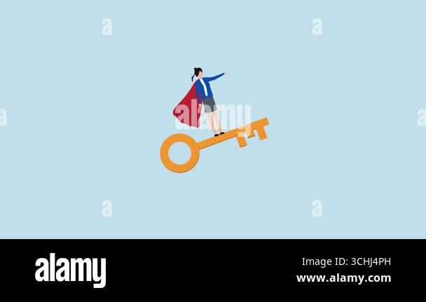 Key success to unlock true potential to win business, 4k animation ...