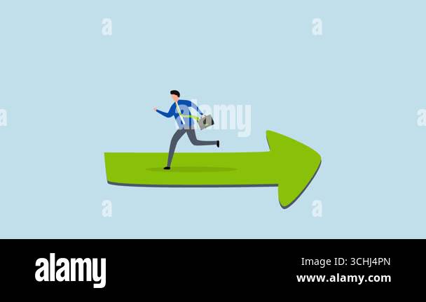 Wrong direction lead to mistake, 4k animation perplexed entrepreneur ...