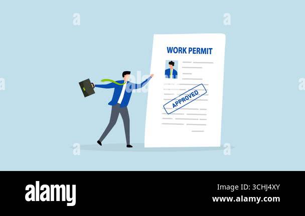 Work permit document Stock Videos & Footage - HD and 4K Video Clips - Alamy