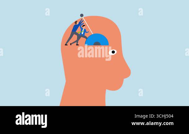 Change mindset, 4k animation of Individuals assist in changing ...