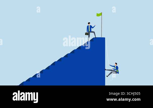 Efficient way to win business competition, 4k animation of businessman ...