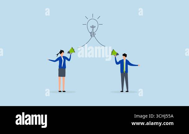 Communication message, 4k animation of business people talk on ...