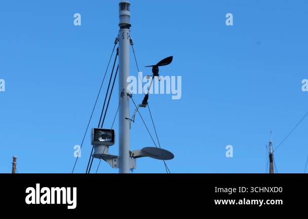 Anemometer on a sailing ship Stock Video Footage - Alamy