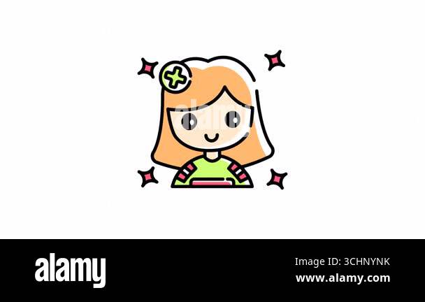 animation of Paramedic anime girl helps with first aid, depicts medical ...