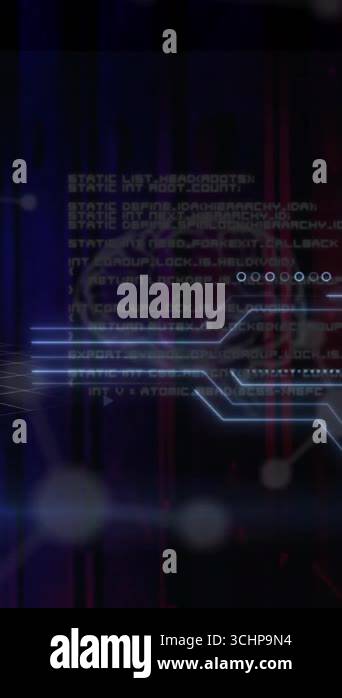 Animation of computer circuit board data processing over house model. Global finance, business ...