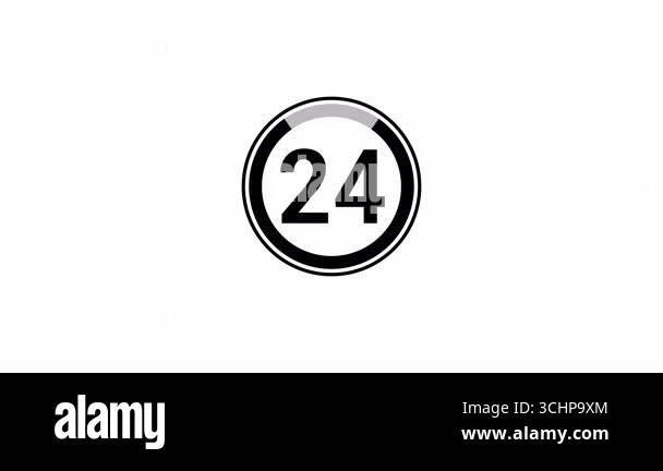 30 Second Countdown timer with circle animation on white background. 4K ...