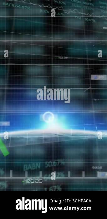 Animation of digital globe with social media notifications and lines ...