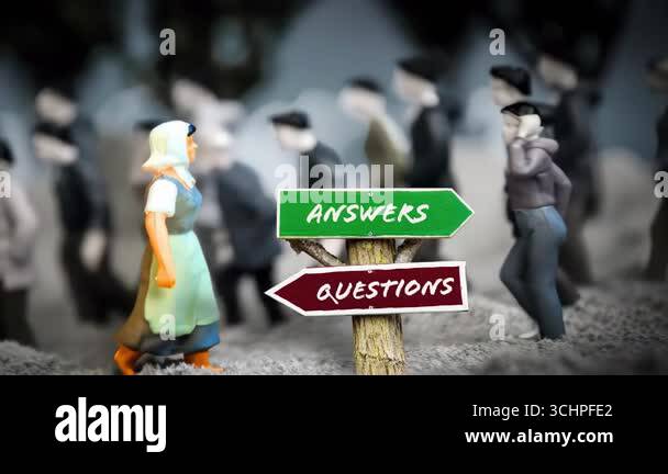 An Video with a signpost pointing in two different directions. One ...