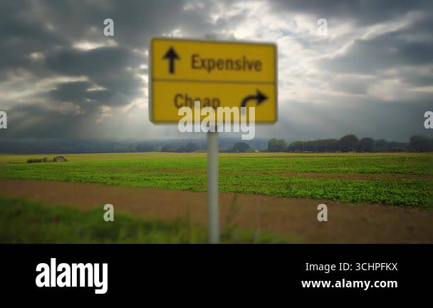 An Video with a signpost pointing in two different directions. One ...