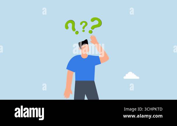 Memory loss, confused businessman who loses his memory thinking about ...