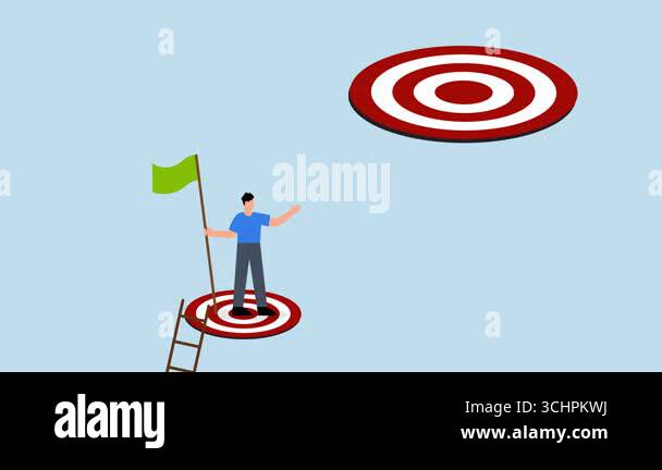 reaching goal and looking for next higher rung Stock Video Footage - Alamy