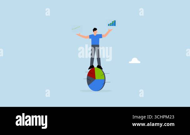 Teamwork cooperate together to achieve target, 4k animation of business ...