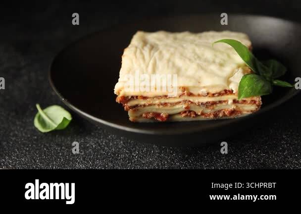 Lasagna bolognese bchamel sauce, meat, cheese second course tasty snack ...
