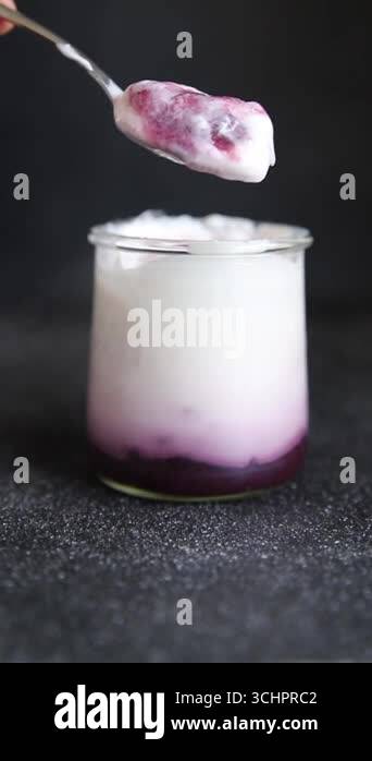 Yogurt or Skir with berries fresh sour natural product tasty snack ...