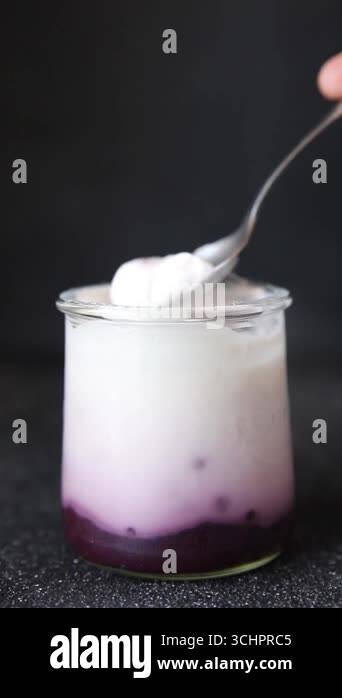 Yogurt or Skir with berries fresh sour natural product tasty snack ...