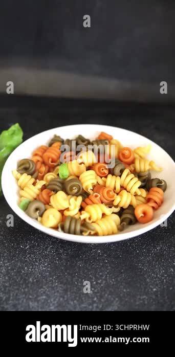 Pasta trottole tricolor pasta spiral dish twisted Italian food tasty ...