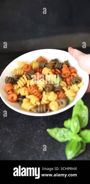 Pasta trottole tricolor pasta spiral dish twisted Italian food tasty ...