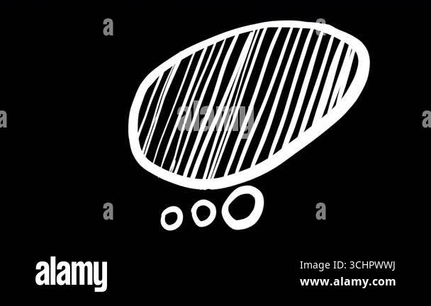 Comic-style transition with white speech bubble on a black background ...