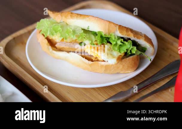 Steps of preparing a fresh sandwich Stock Video Footage - Alamy