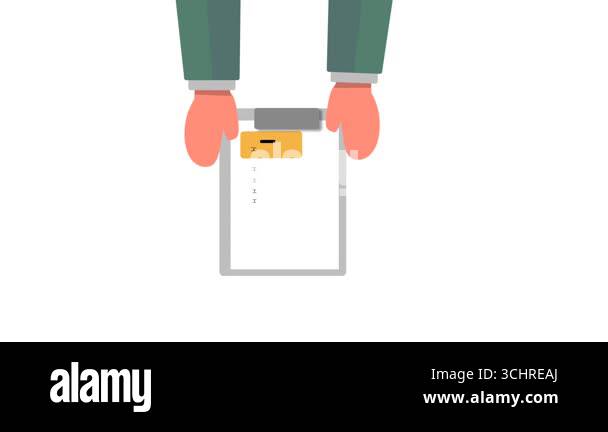 Animation of document submission being signed and with the word ...