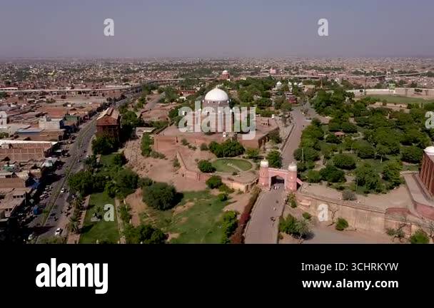 Multan Famous Shrines and Heritage Mausoleums Aerial Stock Video ...