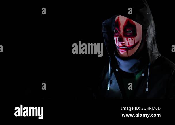 Creepy Halloween character. Scary look bloody mask monster from the ...