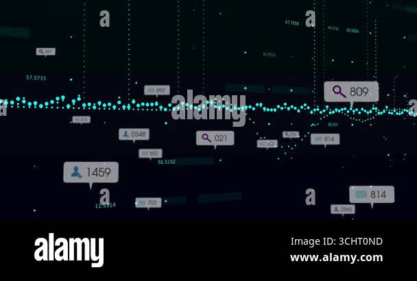 Animation starting with teal dots forming waveform, callouts appearing ...