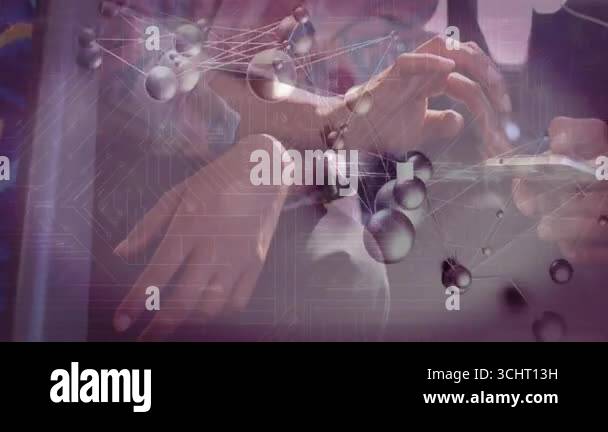 Network overlay drifting into view initiating hand swiping and tapping ...