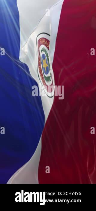 Paraguay Flag. Loop. 4K Vertical Stock Video Footage - Alamy