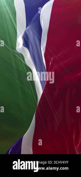 Flag of the Gambia. 4K Vertical. Loop Stock Video Footage - Alamy