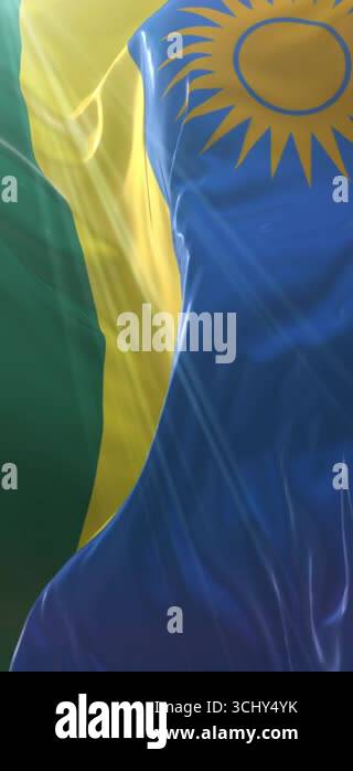 Flag of Rwanda. 4K Vertical. Loop Stock Video Footage - Alamy