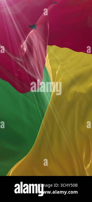 Flag of Guinea Bissau. 4K Vertical. Loop Stock Video Footage - Alamy