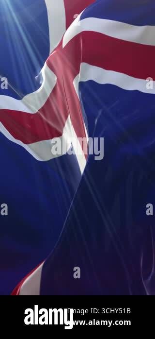 Flag of Iceland. 4K Vertical. Loop Stock Video Footage - Alamy