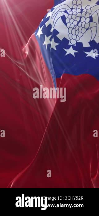Flag of Myanmar or Union of Burma. 4K Vertical. Loop Stock Video ...